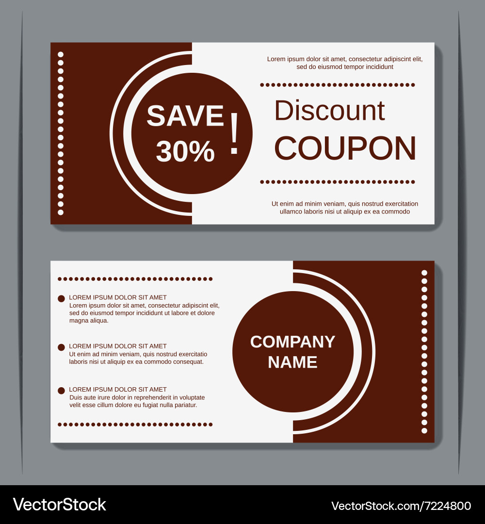 Coupon & Discount Label Template Royalty Free Vector