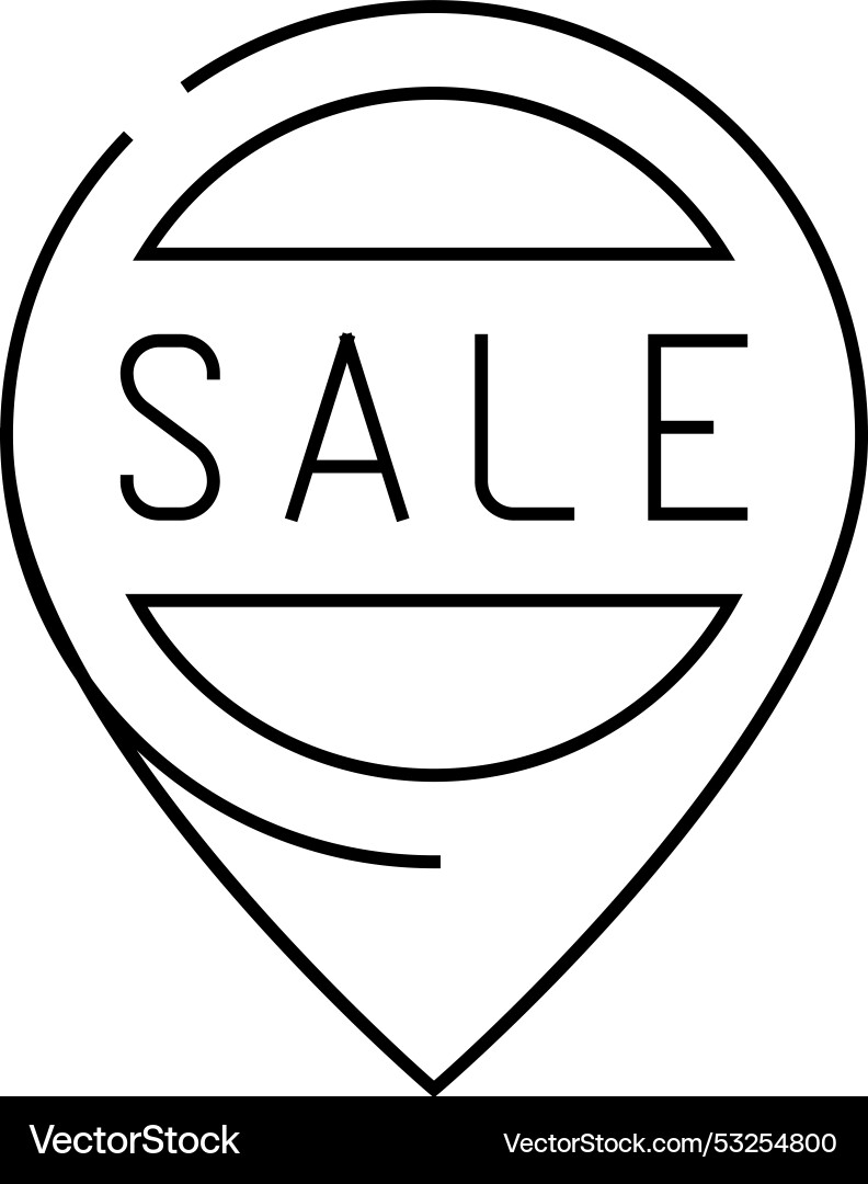 Location sale line icon Royalty Free Vector Image