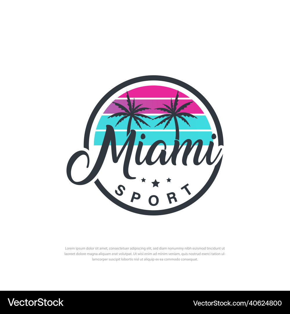 Miami Sport Logo Royalty Free Vector Image - VectorStock