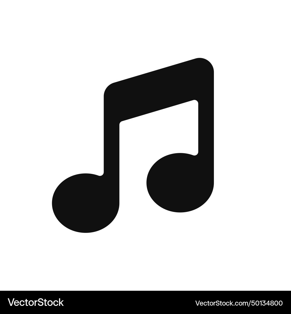 Music note icon on white background Royalty Free Vector