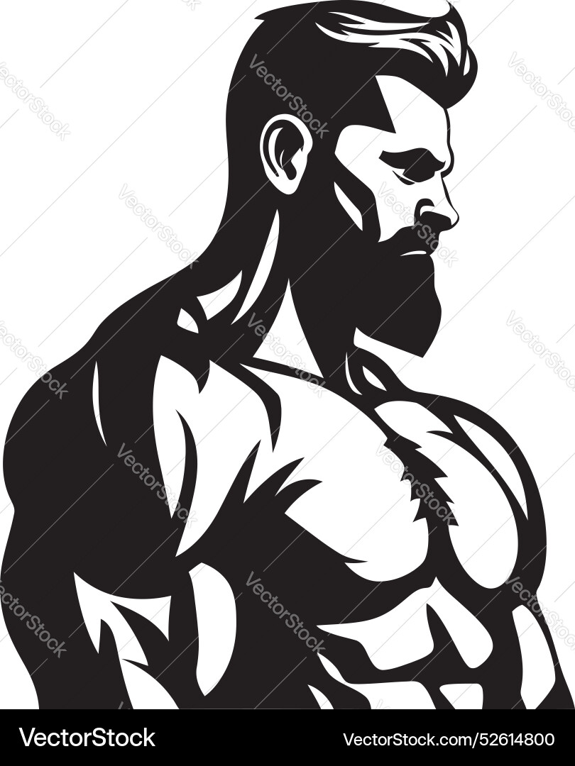 Power emblem muscle man icon element gym Vector Image