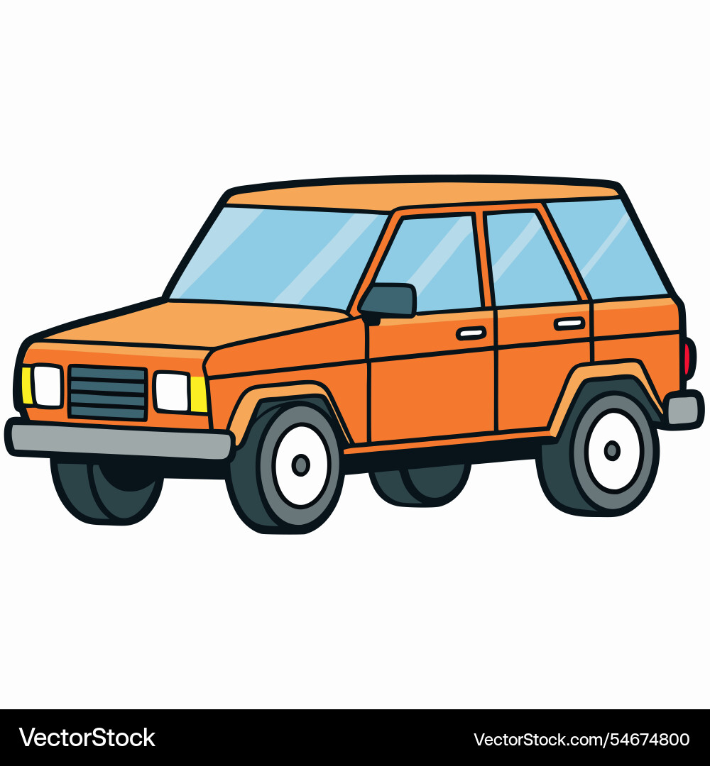 Range rover car flat design Royalty Free Vector Image