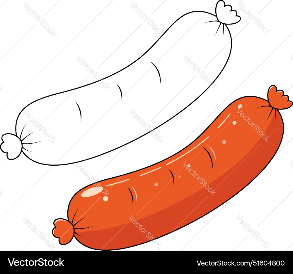 Sausage bratwurst meat food Royalty Free Vector Image