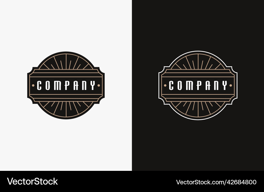 Simple decorative company badge emblem logo Vector Image