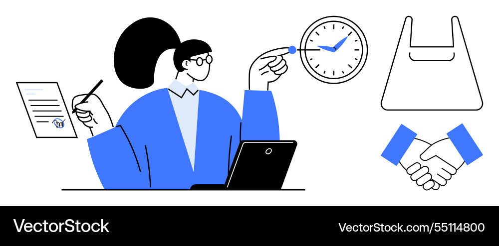 Time management and task planning with effective Vector Image