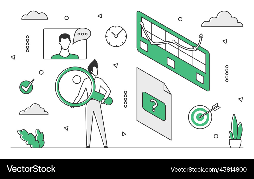 Trend analysis charts Royalty Free Vector Image