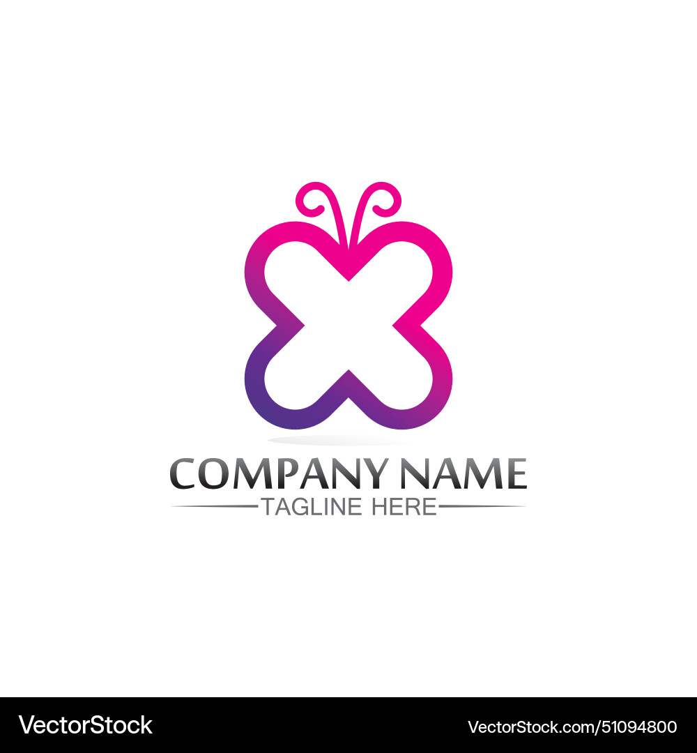 X logo and letter template design graphic Vector Image