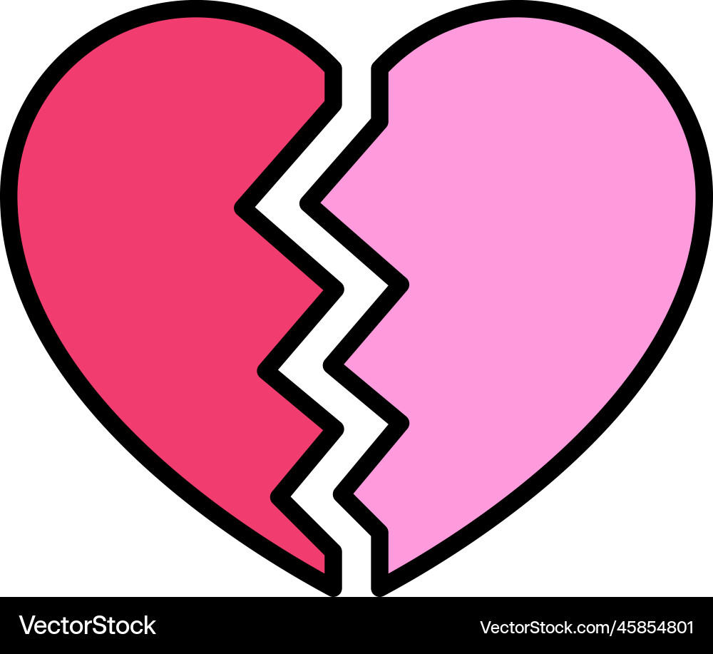 Broken heart icon love Royalty Free Vector Image