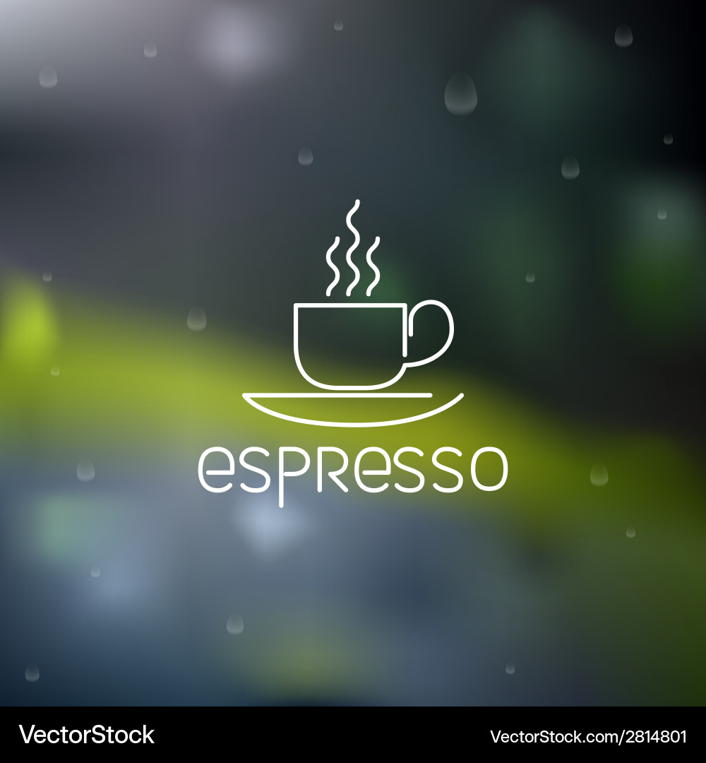 Coffee pictograph on rainy flare background Vector Image