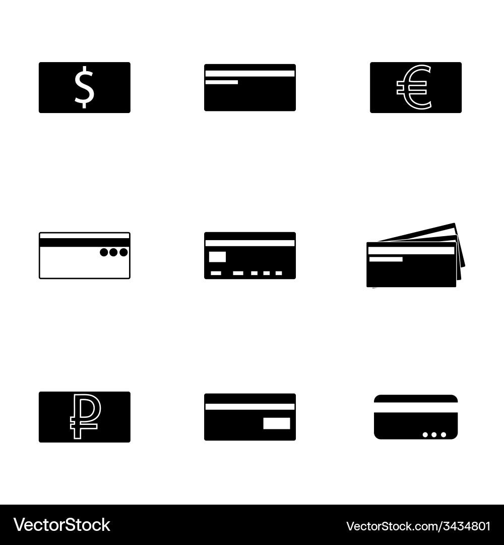 Credit card icons set Royalty Free Vector Image
