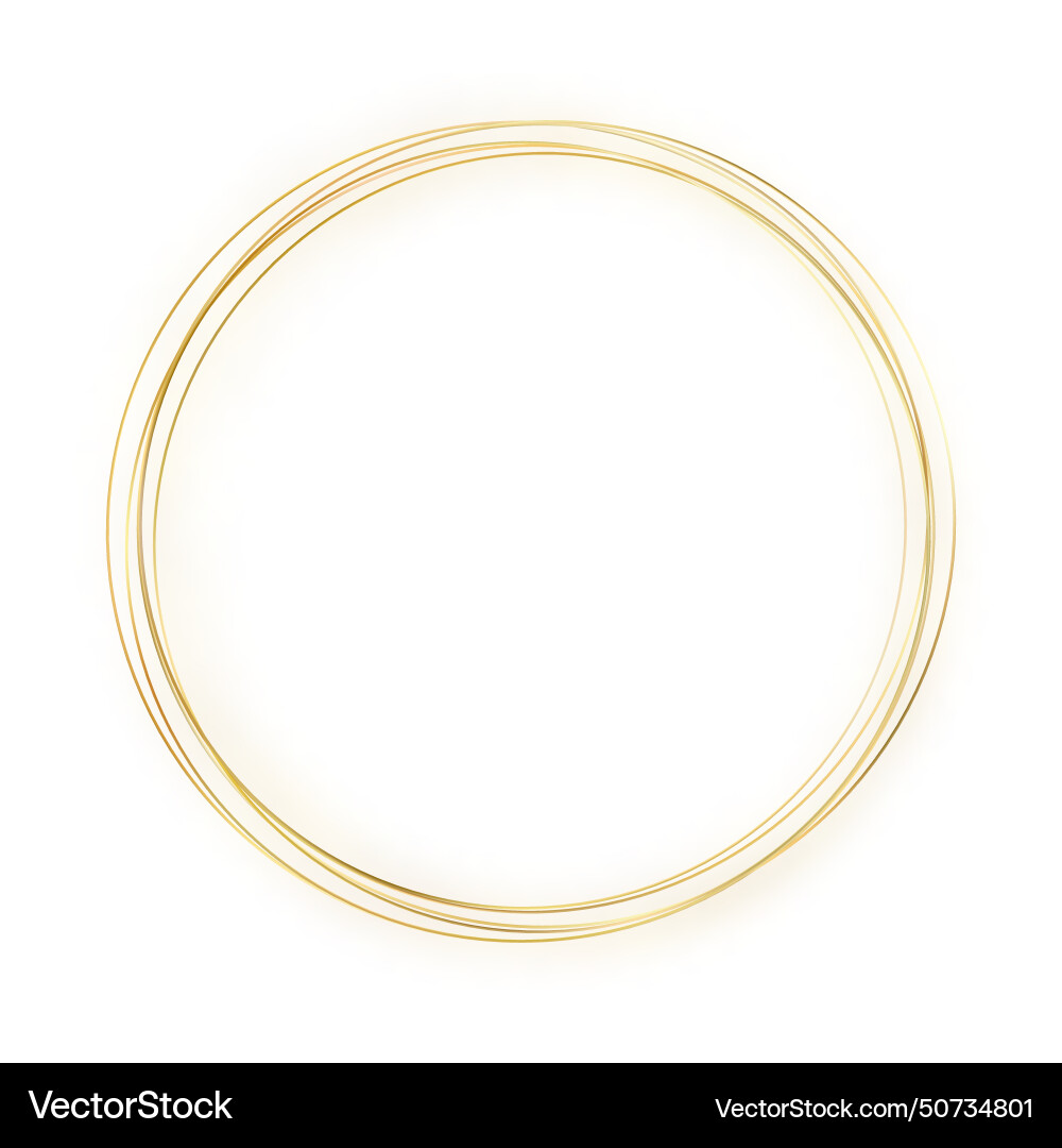 Gold thin round frame golden luxury circle logo Vector Image