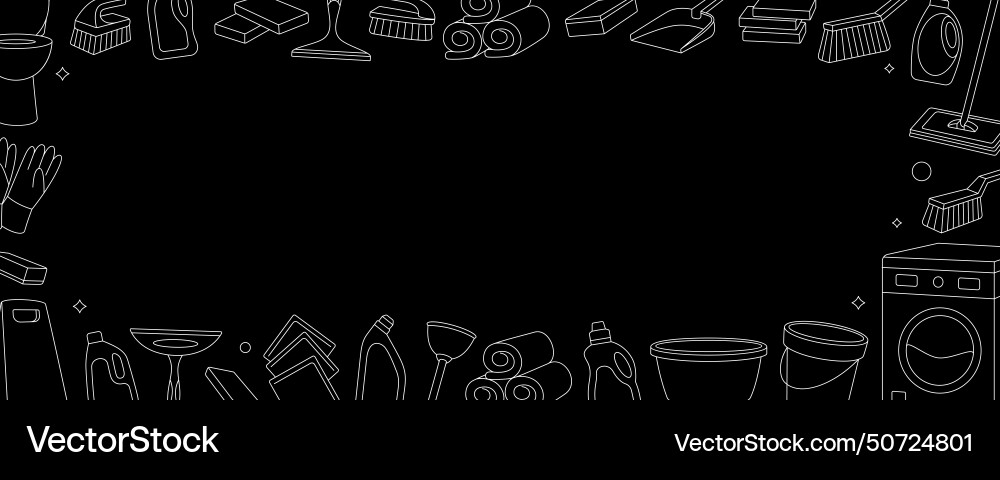 Housekeeping horizontal banner toilet floor mop Vector Image