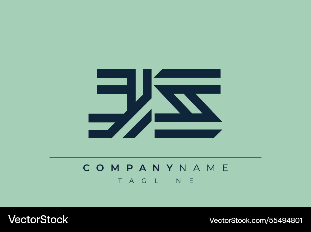 Js minimal line logo Royalty Free Vector Image