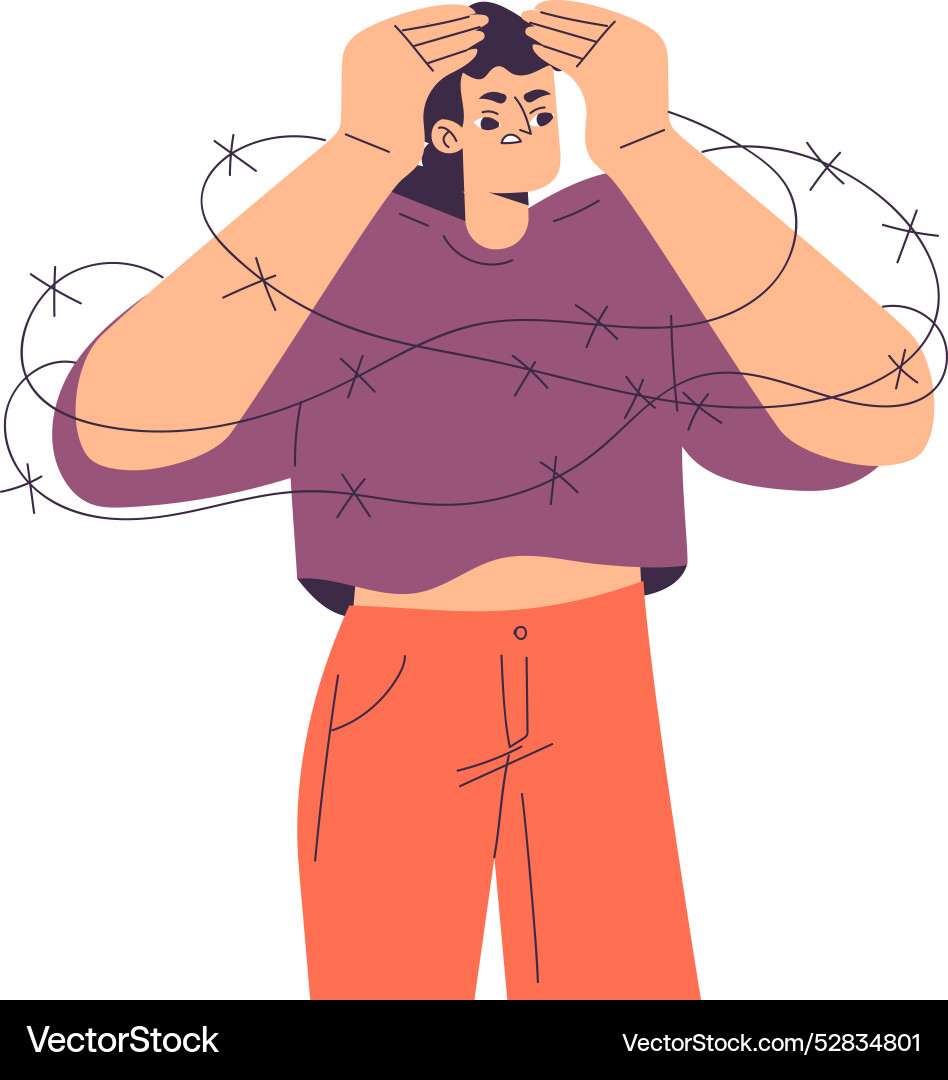 Negative emotion with frustrated woman character Vector Image