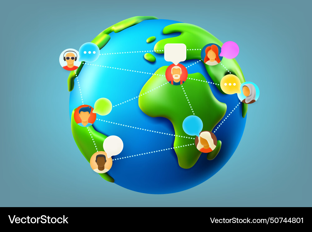 People works together via internet online working Vector Image