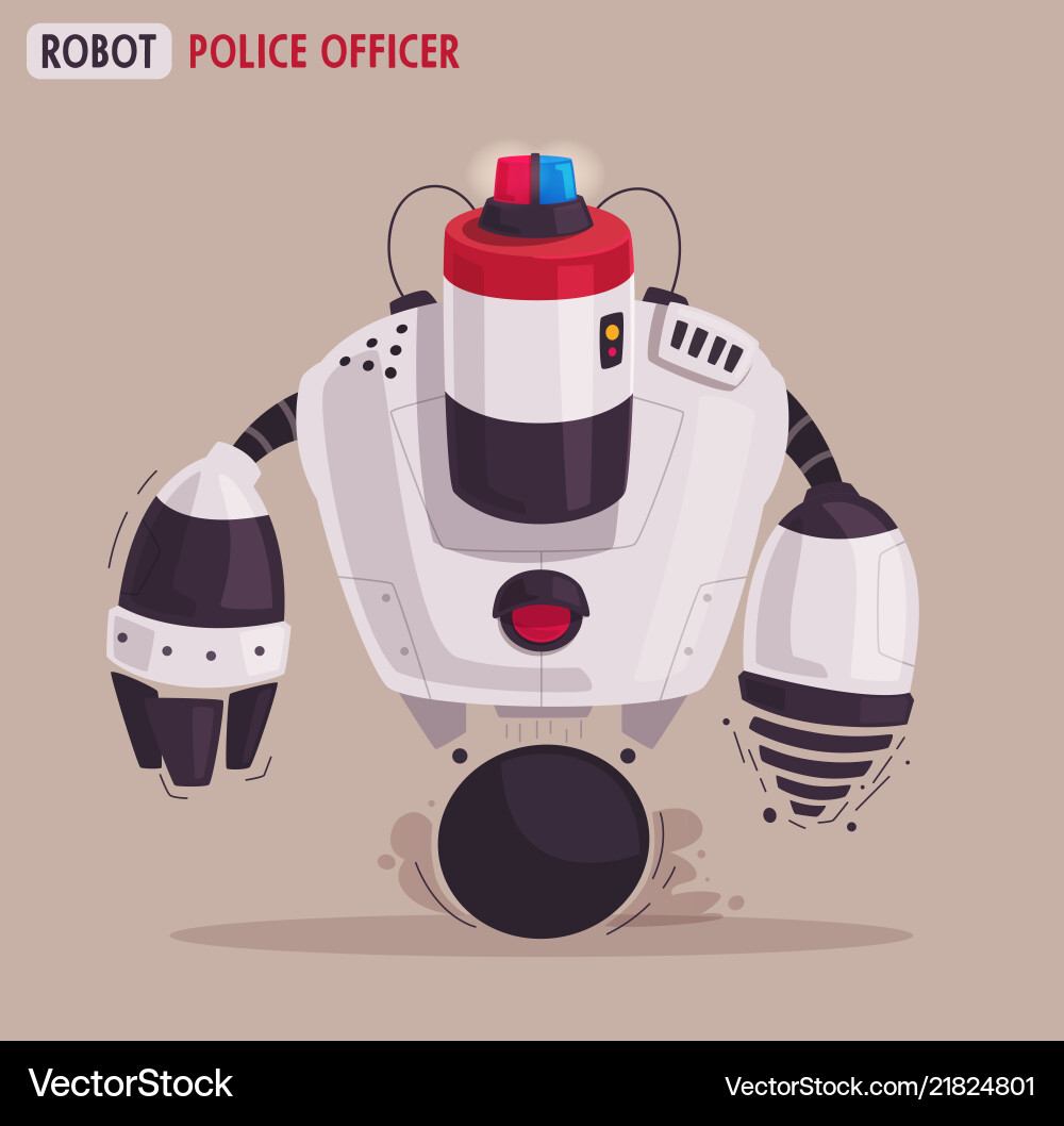 Police drone robot patrol cop Royalty Free Vector Image