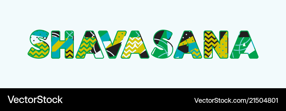 Shavasana concept word art Royalty Free Vector Image