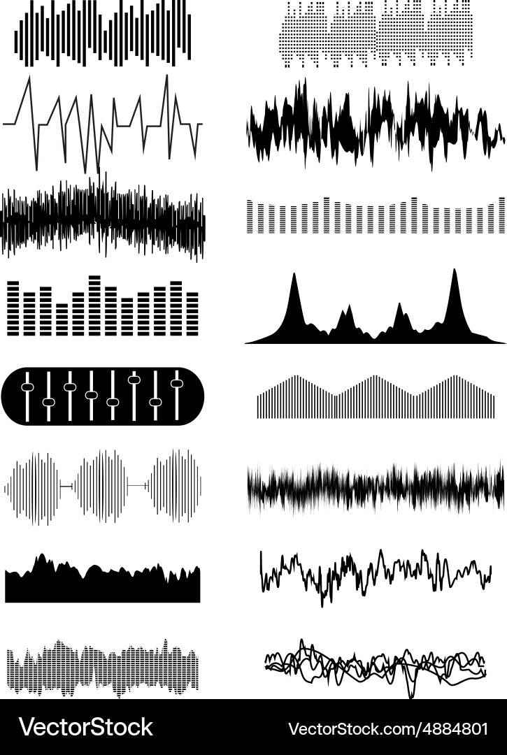 Sound wave icons set Royalty Free Vector Image Sound wave icons set Royalty Free Vector Image