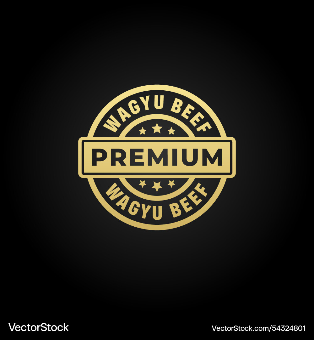 Wagyu beef seal or label Royalty Free Vector Image