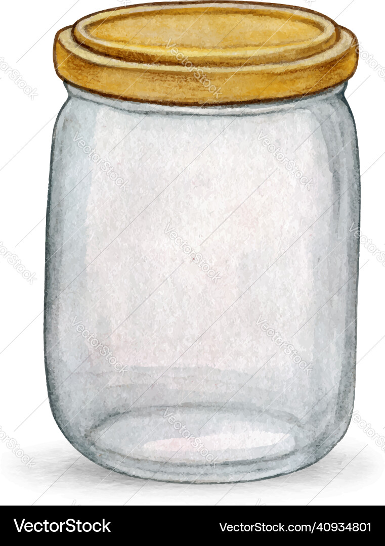 Watercolor hand drawn empty jar Royalty Free Vector Image