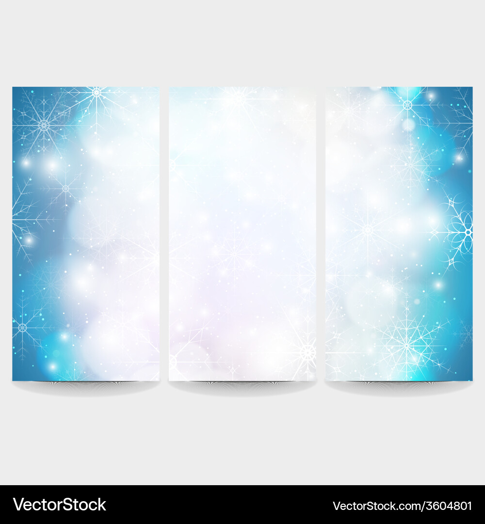 Winter backgrounds set with snowflakes abstract Vector Image