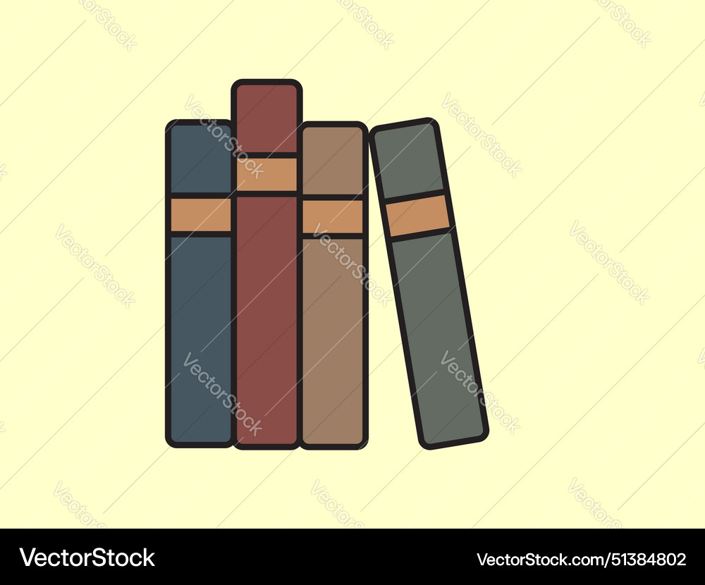 A library theme icon with books arranged Vector Image