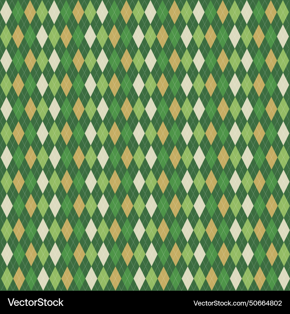 Argyle pattern design background in green shades Vector Image