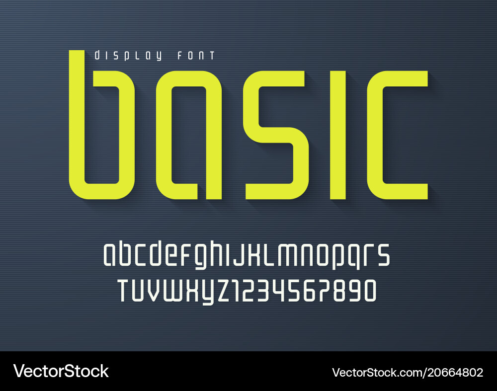 Basic Display Schriftart Design Alphabet Schriftart Vector Image