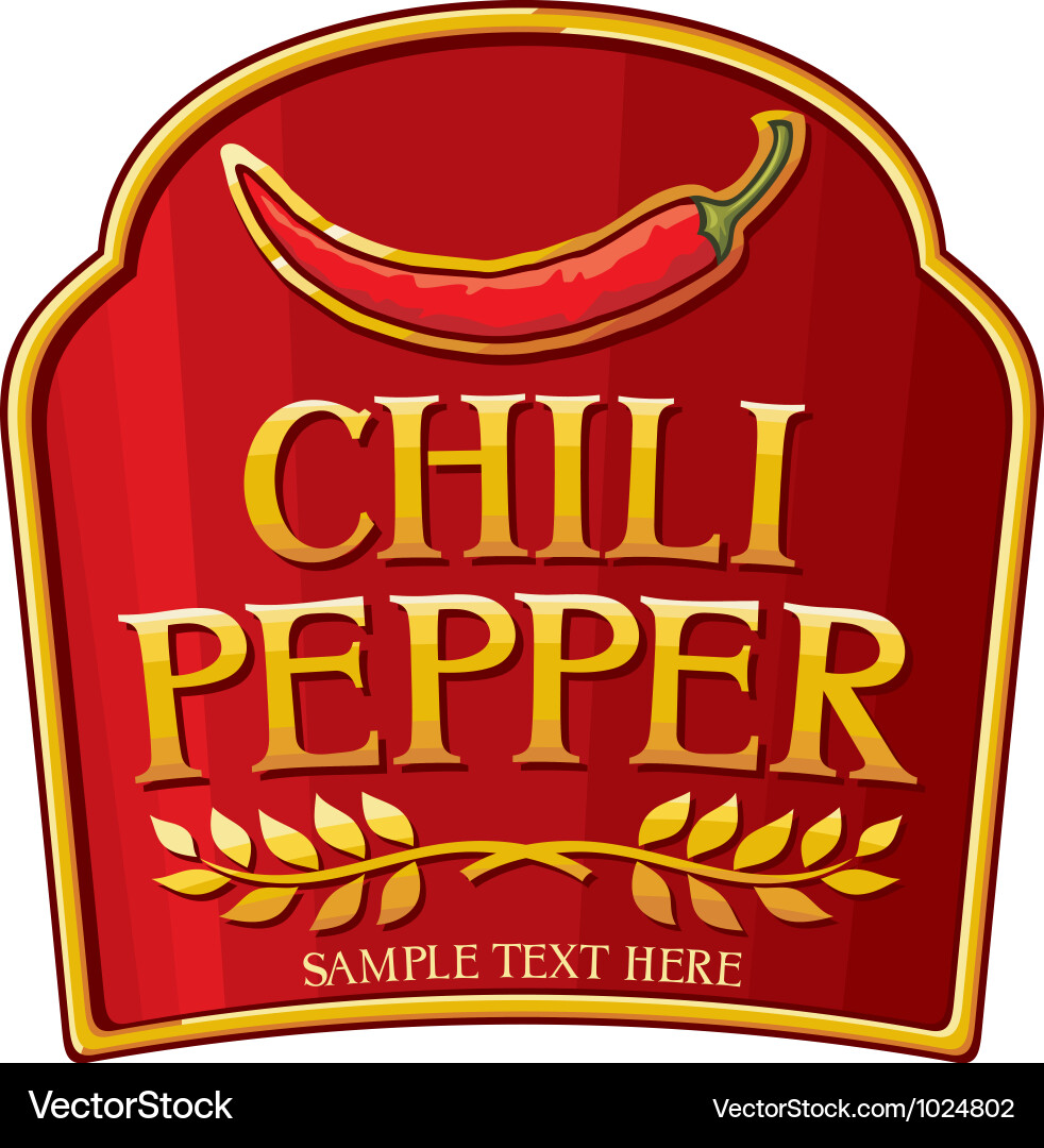 Chili Pepper Label - Food Packaging Royalty Free Vector