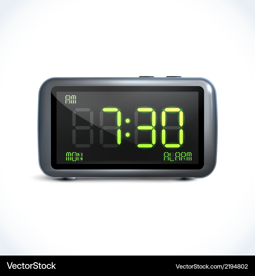 Digital alarm clock Royalty Free Vector Image - VectorStock
