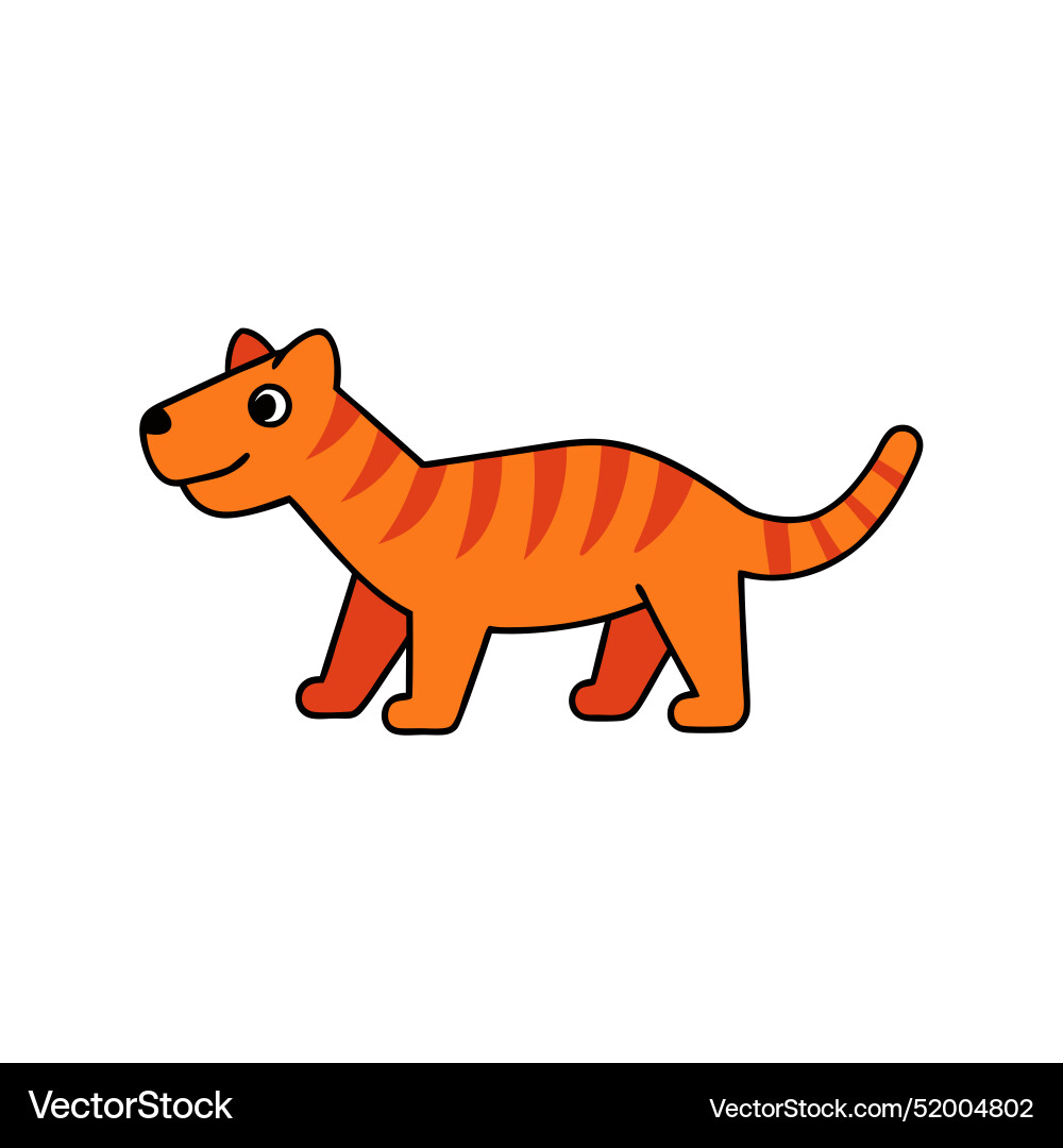 Dinofelis tiger goes icon Royalty Free Vector Image