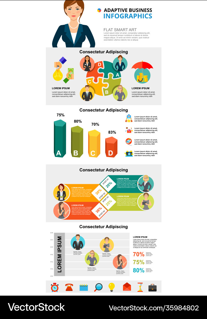 Finance and banking charts set Royalty Free Vector Image