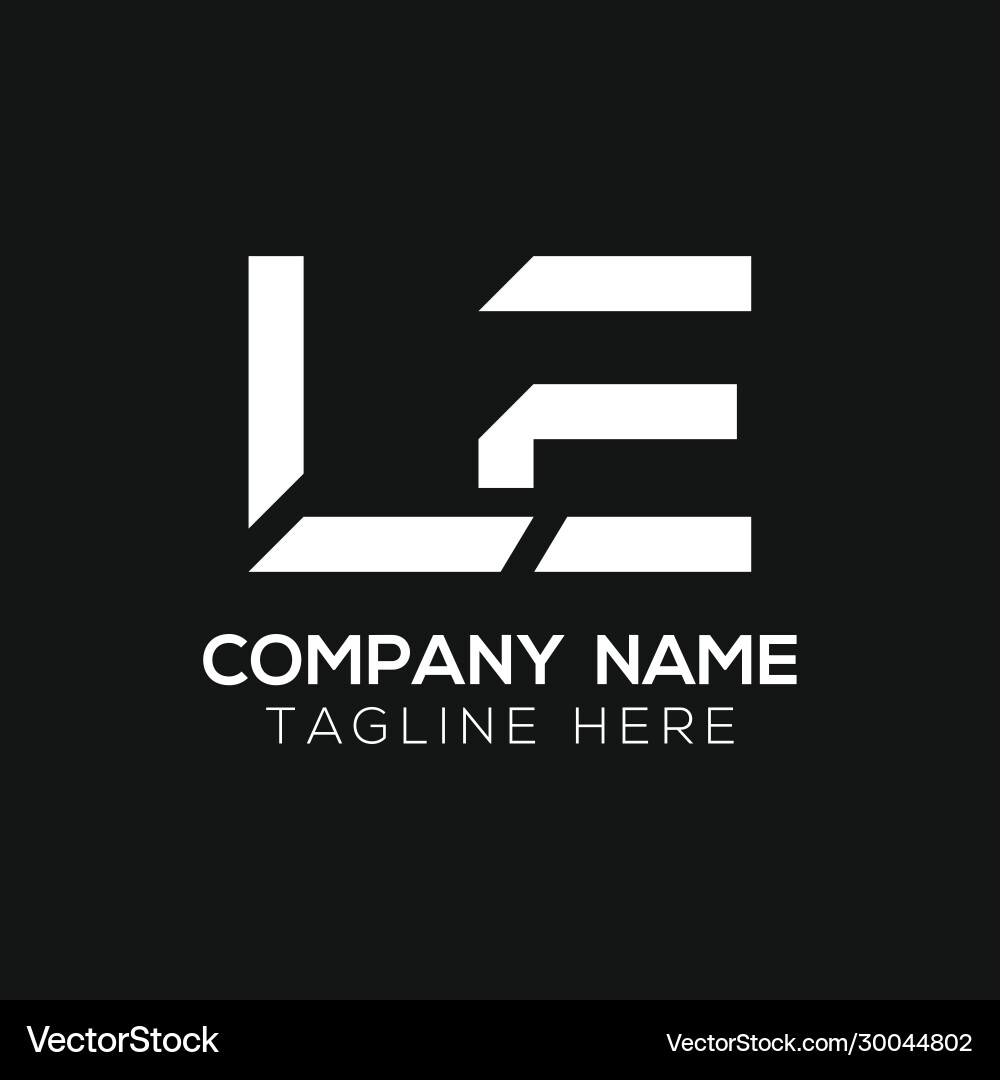 LE Initial Letter Logo Template Royalty Free Vector Image