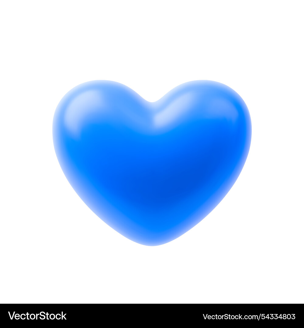 3d realistic blue heart shape Royalty Free Vector Image