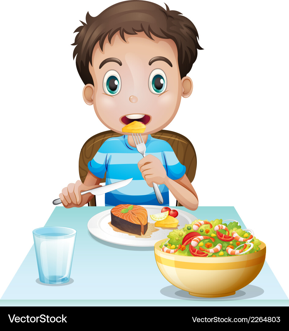 A hungry young man Royalty Free Vector Image - VectorStock