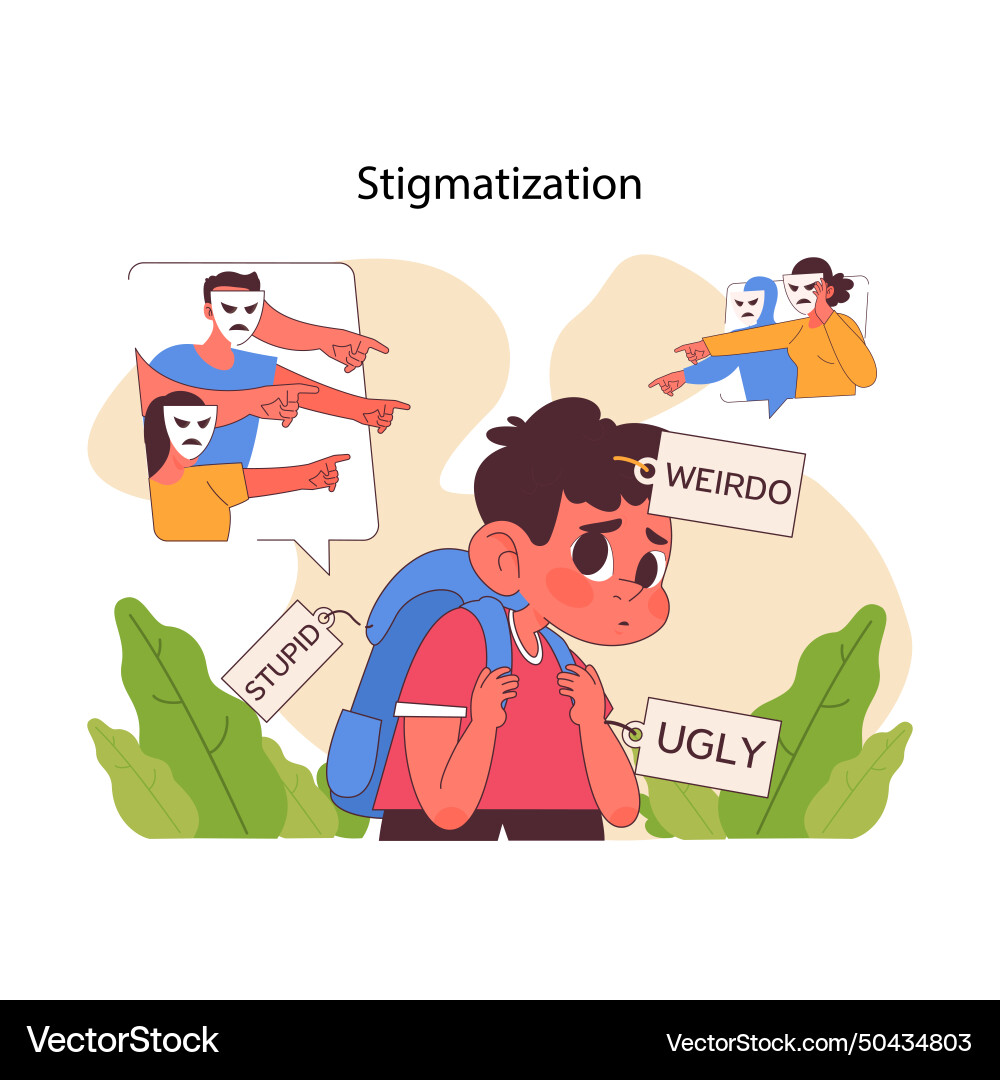 Confronting the reality of stigma faced Royalty Free Vector