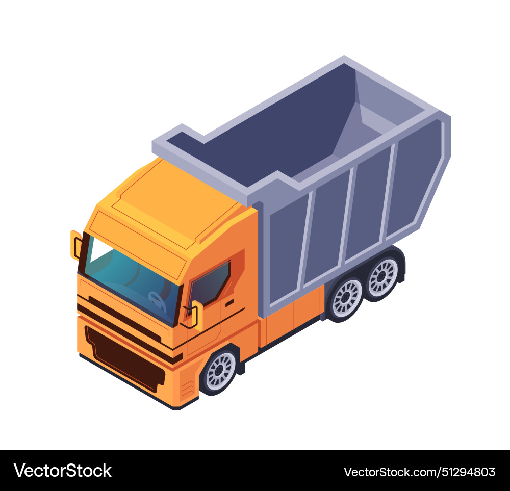Isometric of an orange dump Royalty Free Vector Image