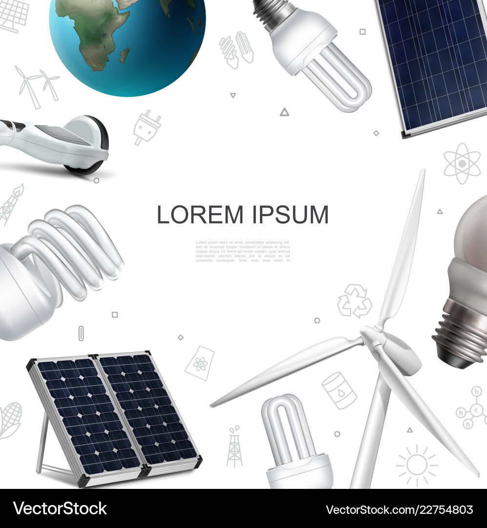 Realistic save eco energy template Royalty Free Vector Image