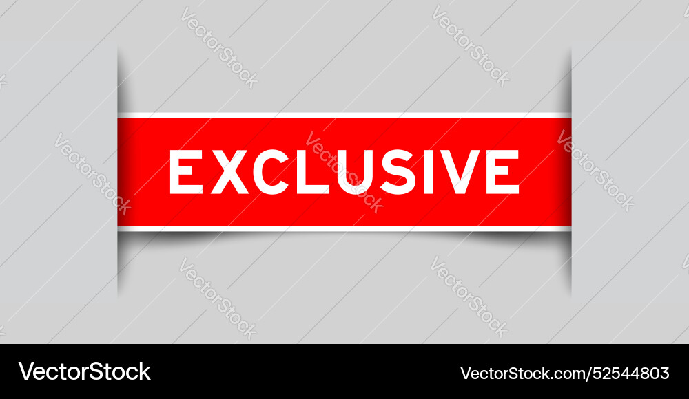 Red color square label sticker with word Vector Image
