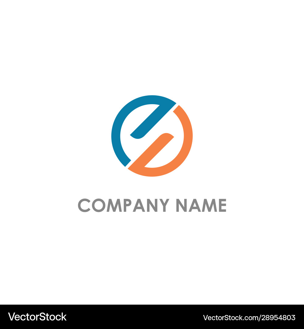 Round circle e colored logo Royalty Free Vector Image