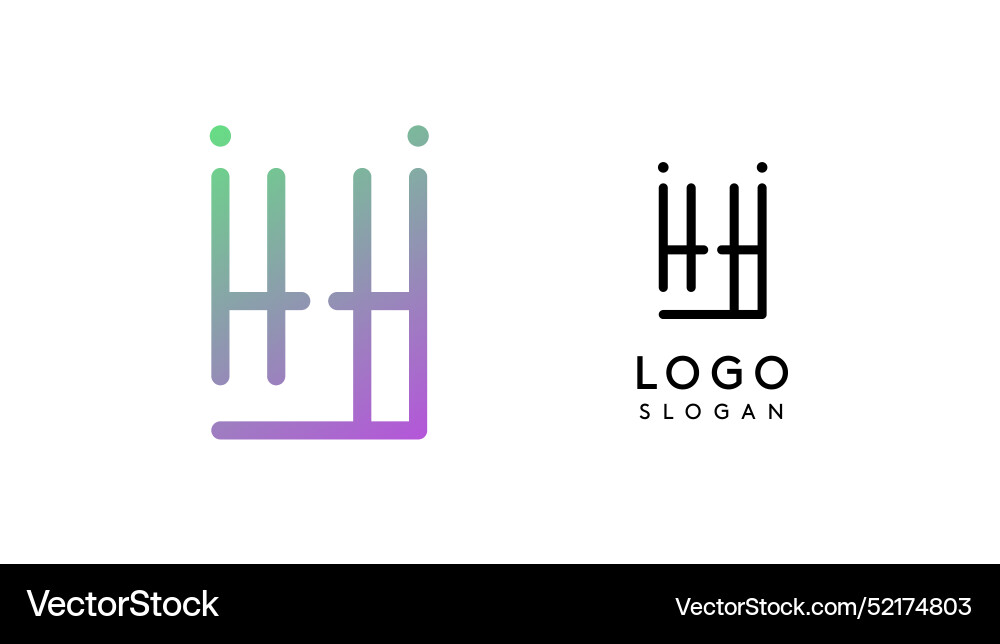 Stylized letter h tech-inspired typography logo Vector Image