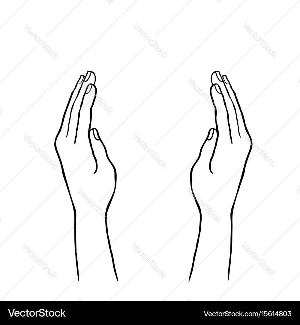 Two hands supporting concept giving hand sign Vector Image