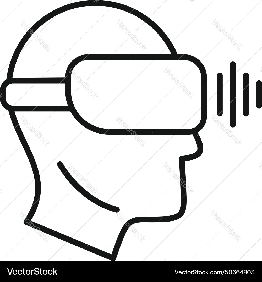 Vr headset virtual tour icon outline art Vector Image