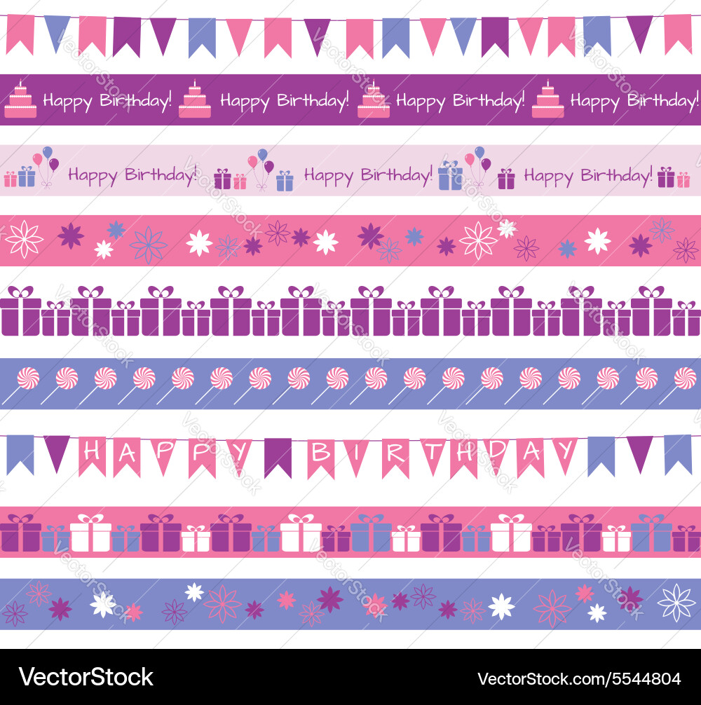 Birthday borders Royalty Free Vector Image - VectorStock