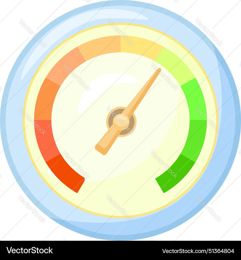 Colorful performance metric gauge Royalty Free Vector Image