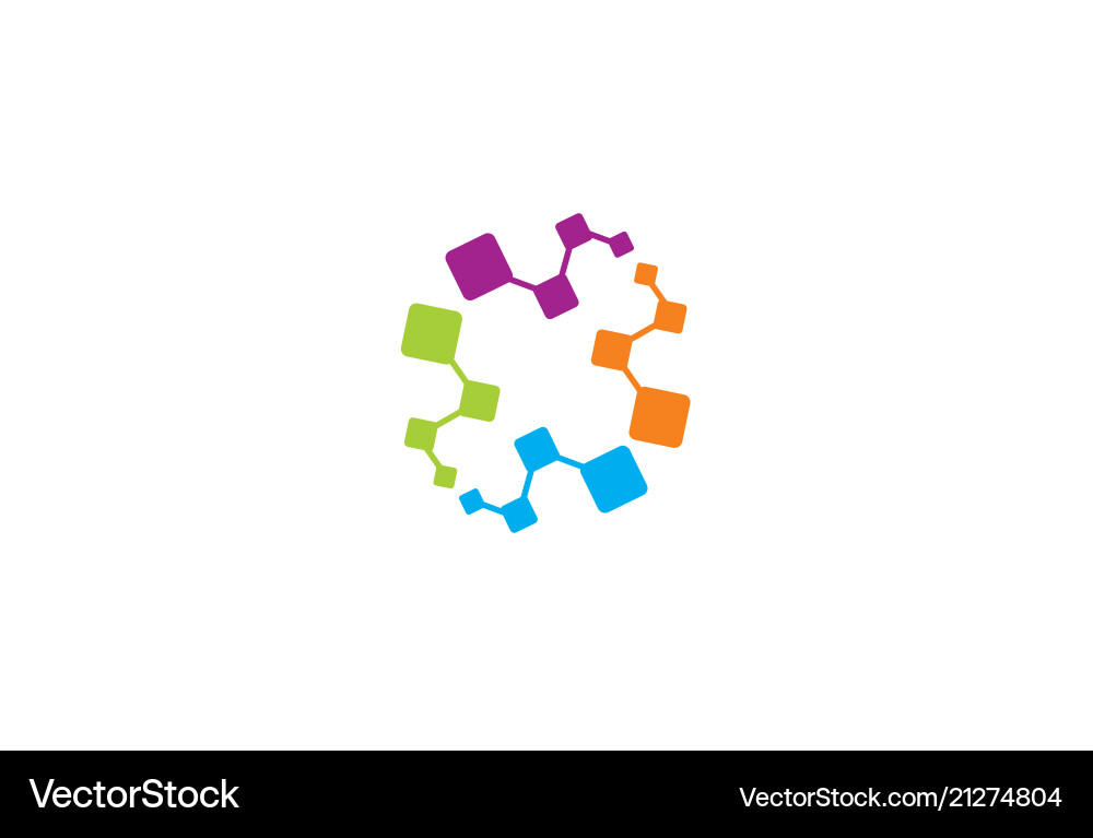 Connect technology colored logo Royalty Free Vector Image