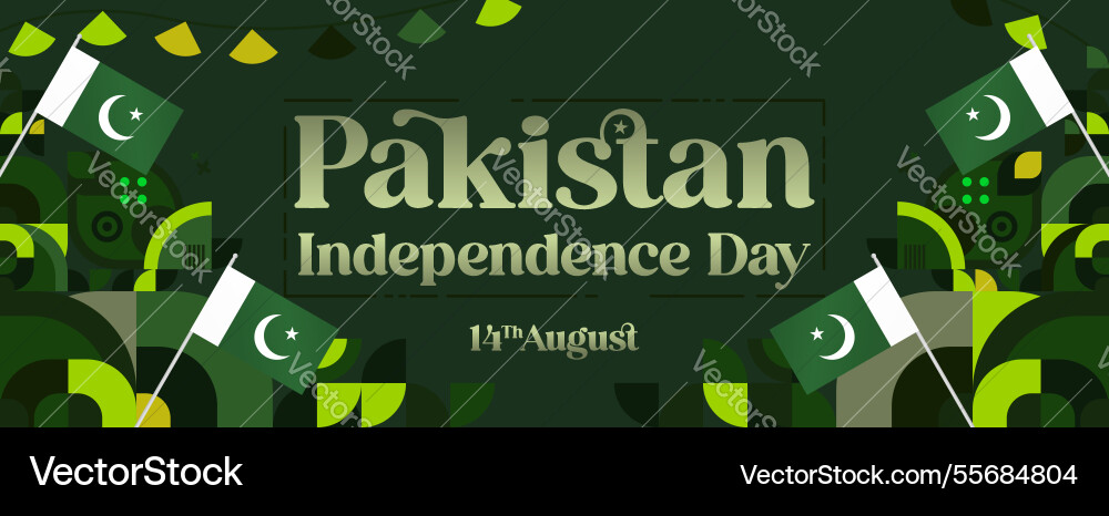 Creative attractive banner pakistan national Vector Image