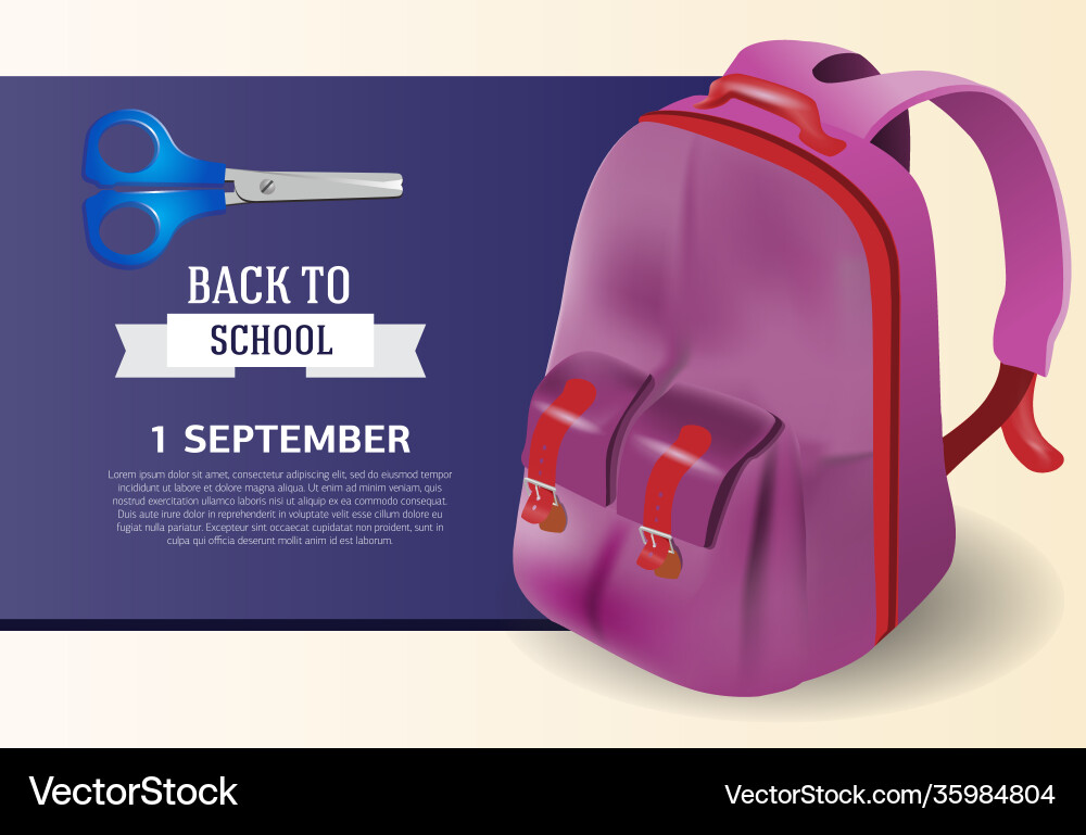 First september back to school poster design Vector Image