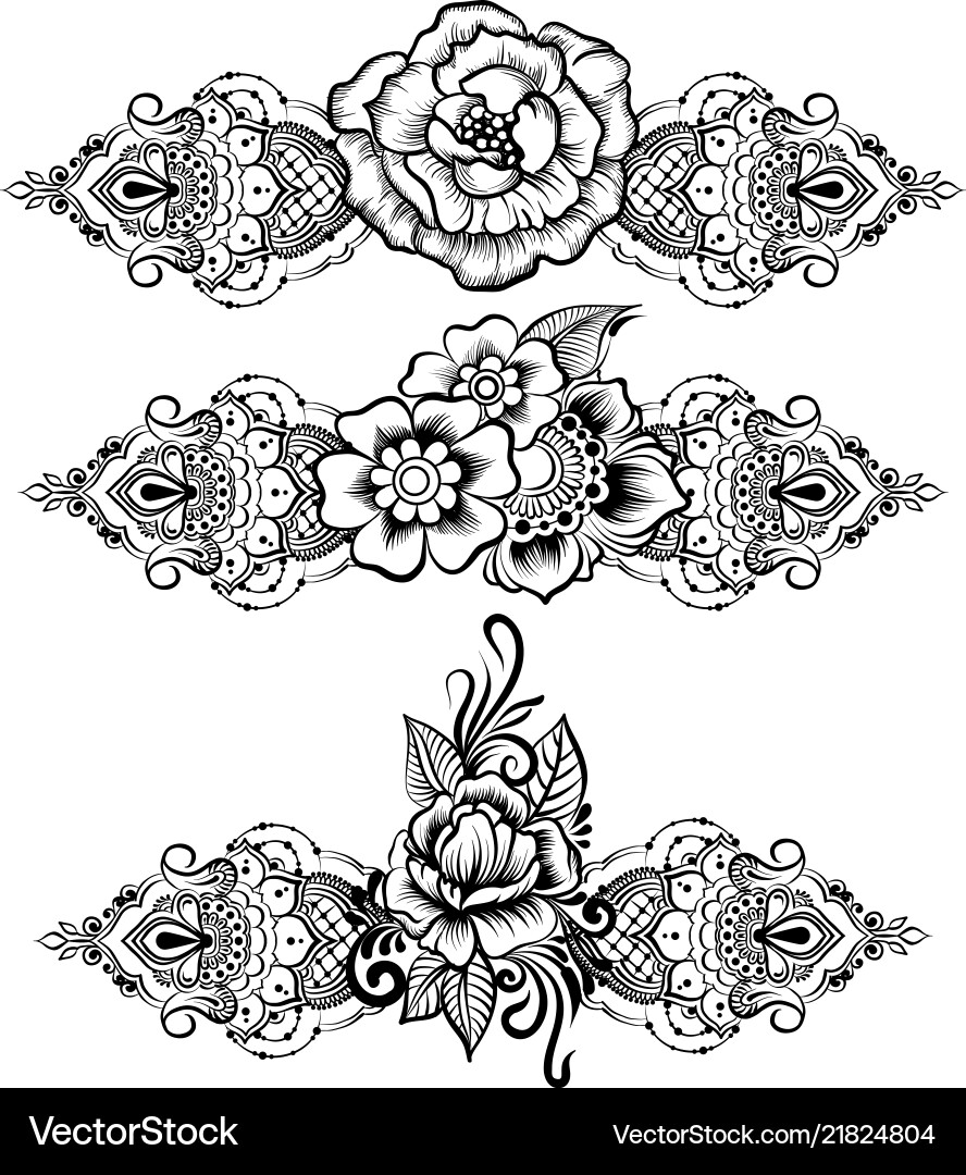 Intricate Indian Mehndi Border Royalty Free Vector Image