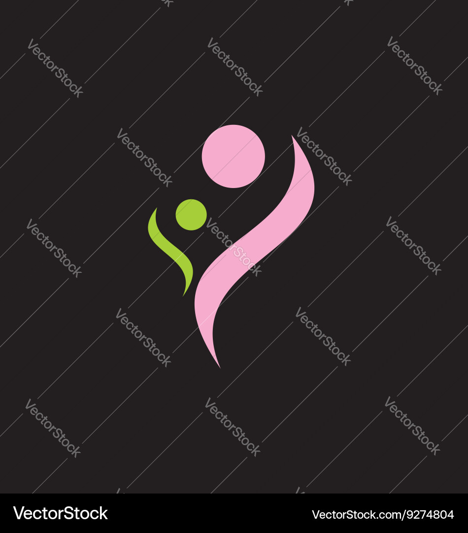 Mother and child icon abstract logo Royalty Free Vector